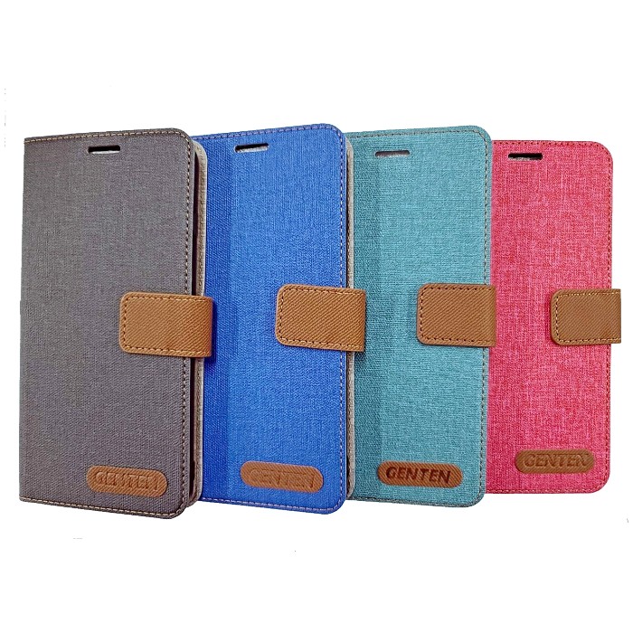 駿霆官網 - D66-SM14-BU 藍 SAM M14 5G 亞麻雙色側掀套